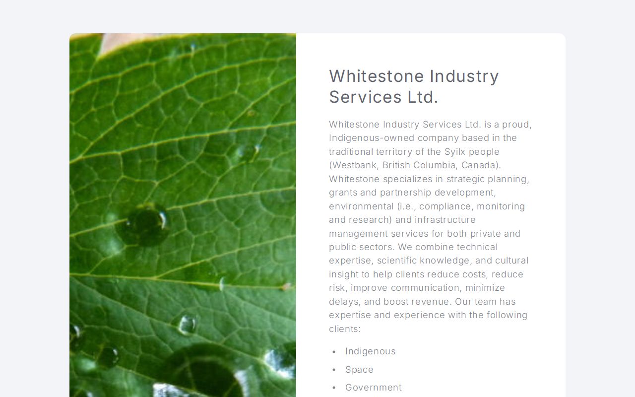 Whitestone Industry Services Ltd.